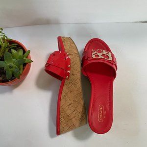 Coach Shoes | Coach Hot Pink Wedge Sandals | Poshmark